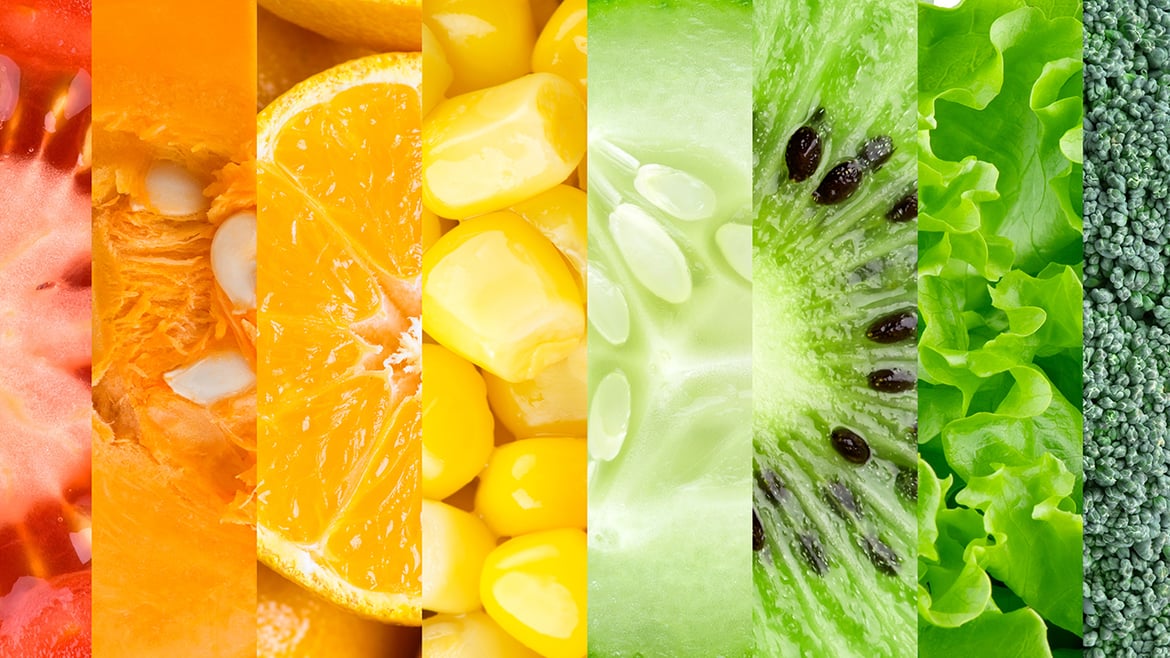 Cuáles son las propiedades de los alimentos según su color